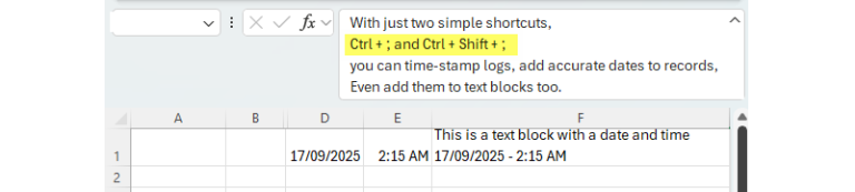 [SOLVED] How to insert todays time or date automatically *anywhere* into an Excel spreadsheet ...